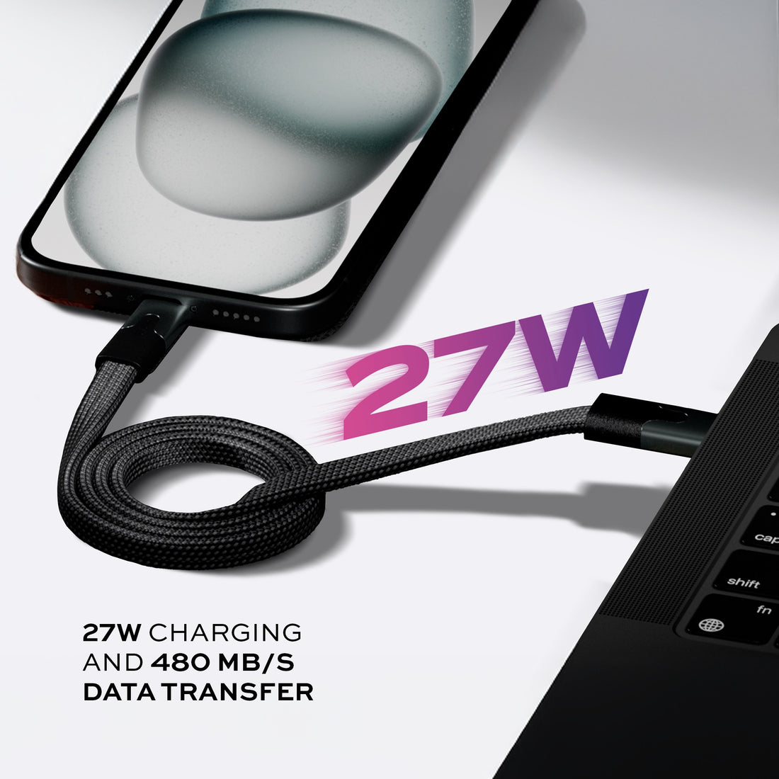 MagStack™ Slim | Tangle-Free Magnetic Nylon Cable