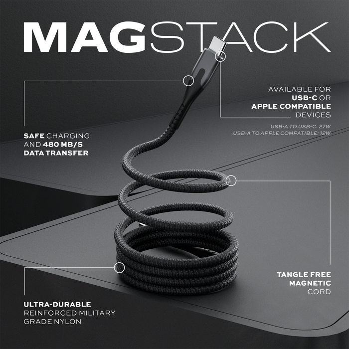 MagStack Cable | Magnetic Nylon | Charge & Data Cable