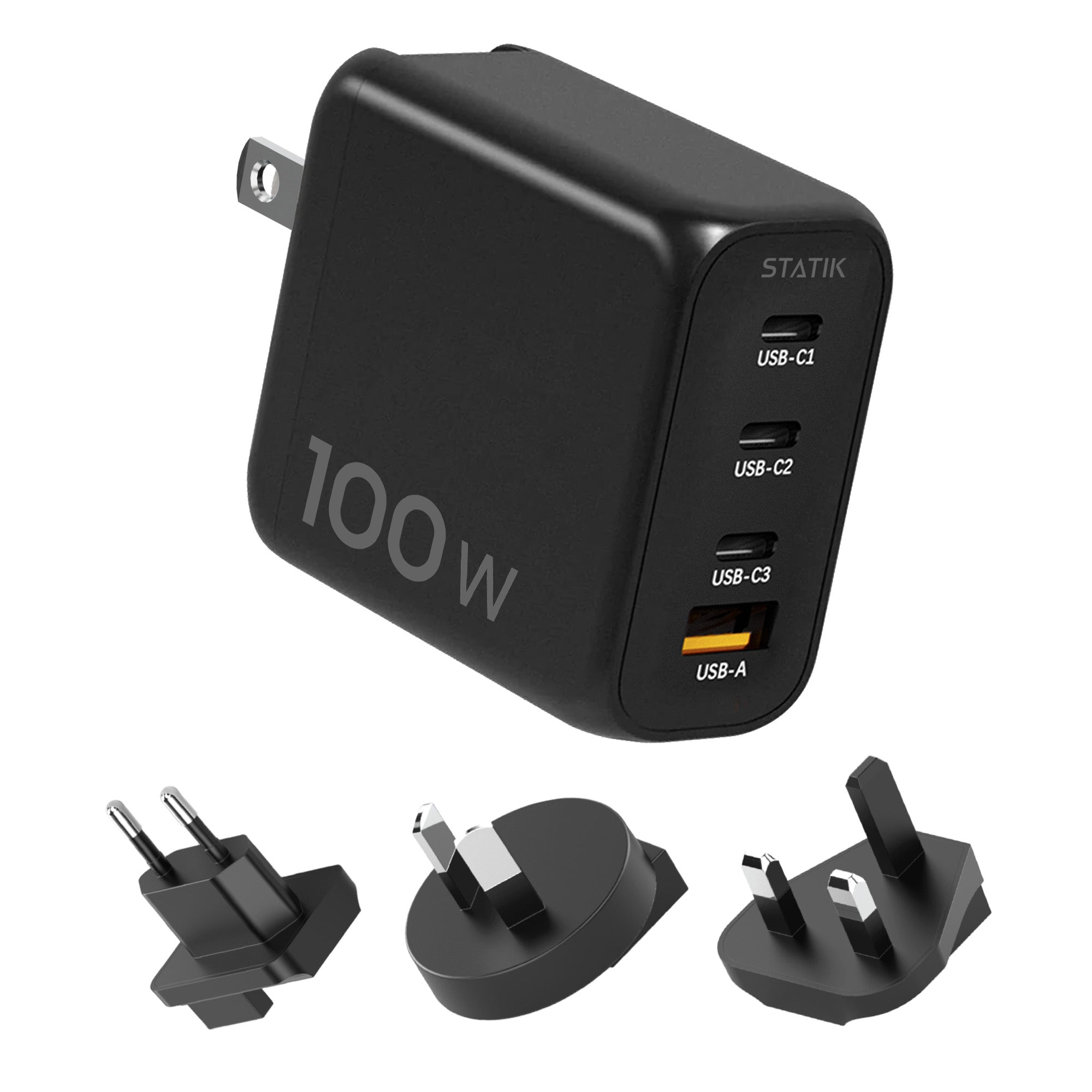 100W GaN Charger Global | Includes 3 International Plug Adapters (EU,
